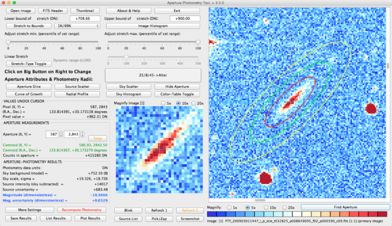 Features / Functions – Aperture Photometry Tool