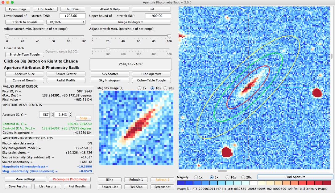 Features / Functions – Aperture Photometry Tool