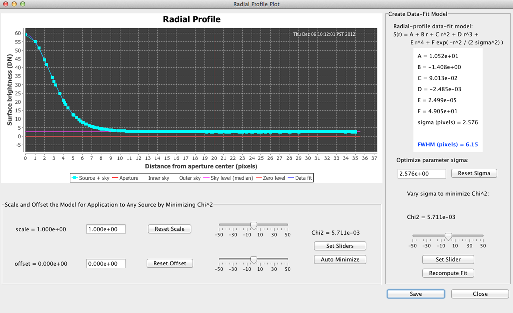 Features / Functions – Aperture Photometry Tool